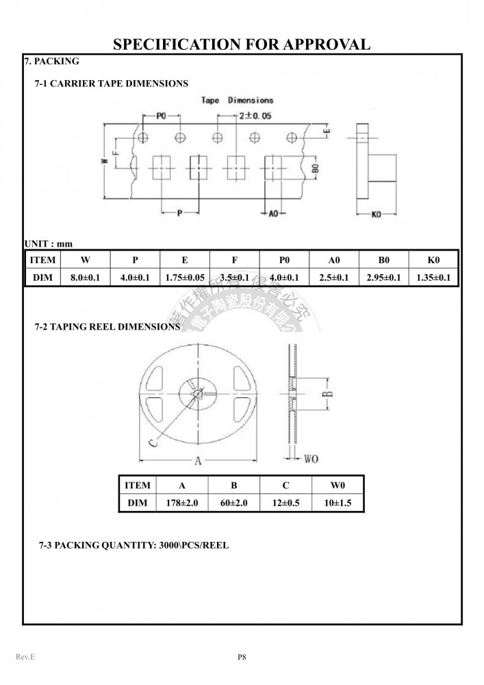 PSA MCS25GC specification page 9