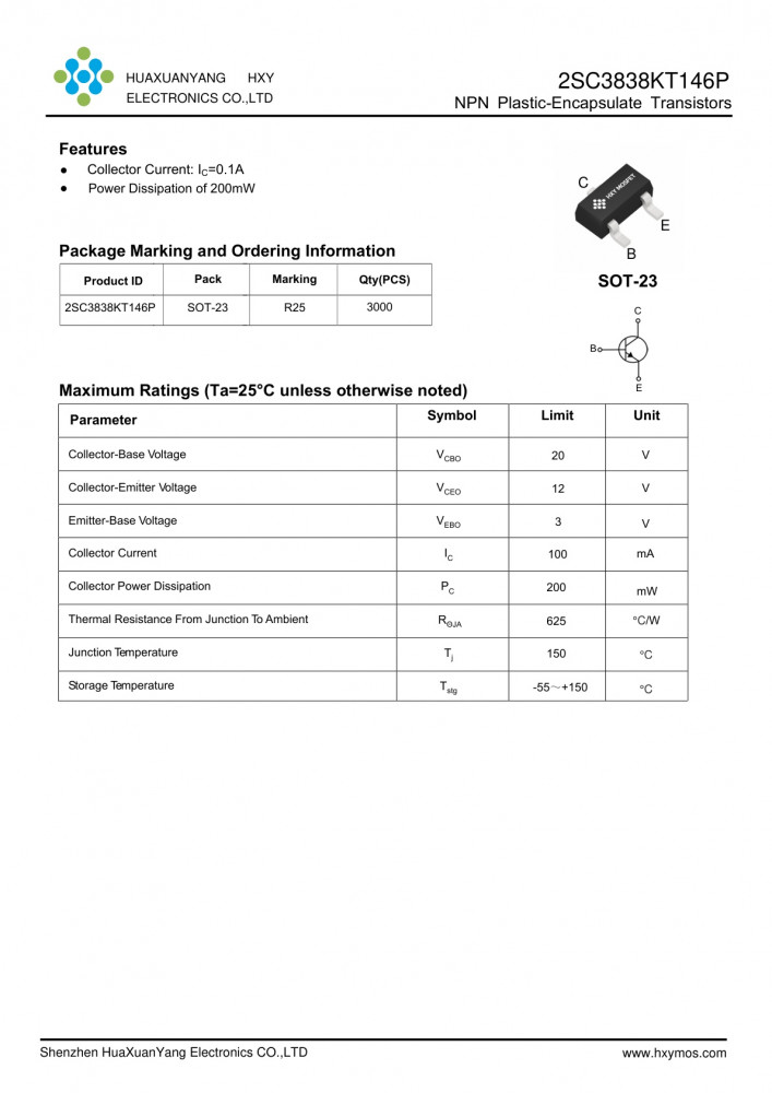 2SC3838KT146P-HXY datasheet page 1
