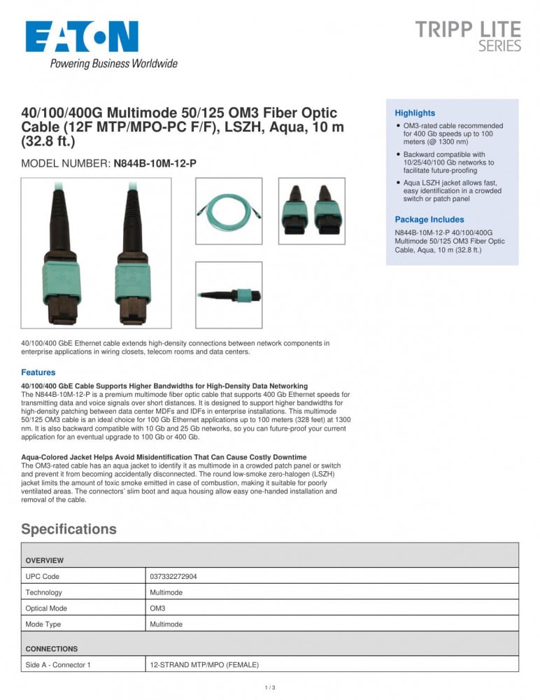 N844B-10M-12-P technical document page 1