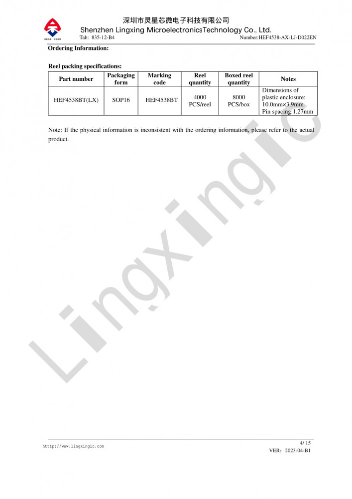 HEF4538BT(LX) datasheet page 4
