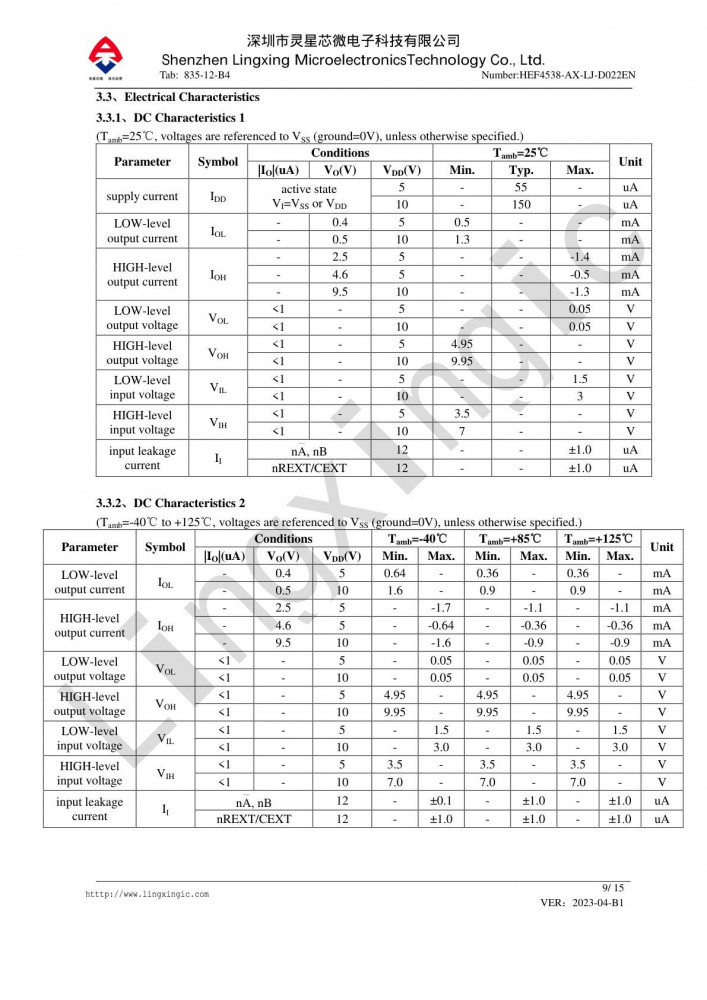 HEF4538BT(LX) datasheet page 9