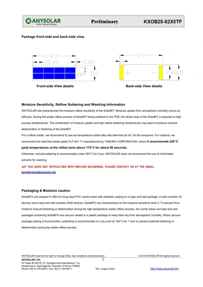 ANYSOLAR datasheet page 3