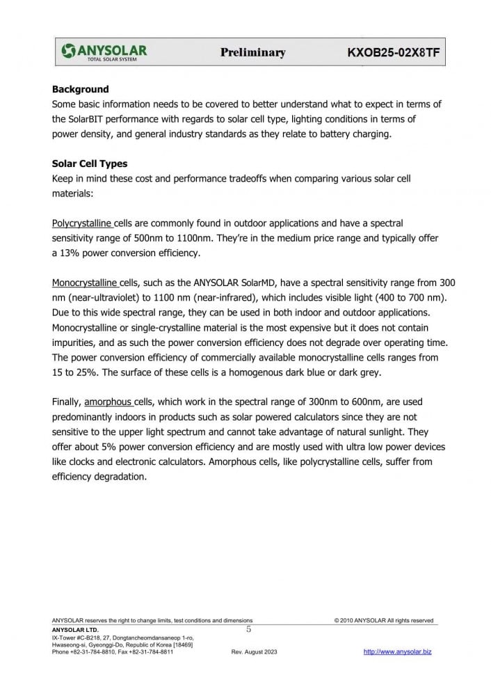 ANYSOLAR datasheet page 5