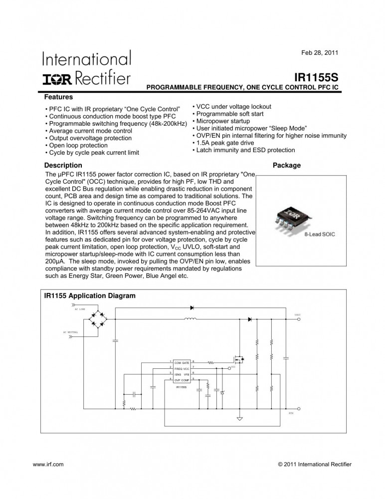 IR1155STRPBF datasheet page 1