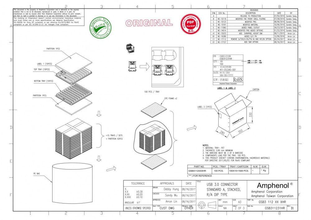 Amphenol GSB311231HR technical drawing page 2