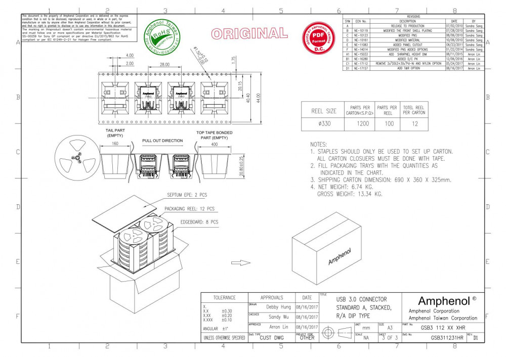 Amphenol GSB311231HR technical drawing page 3