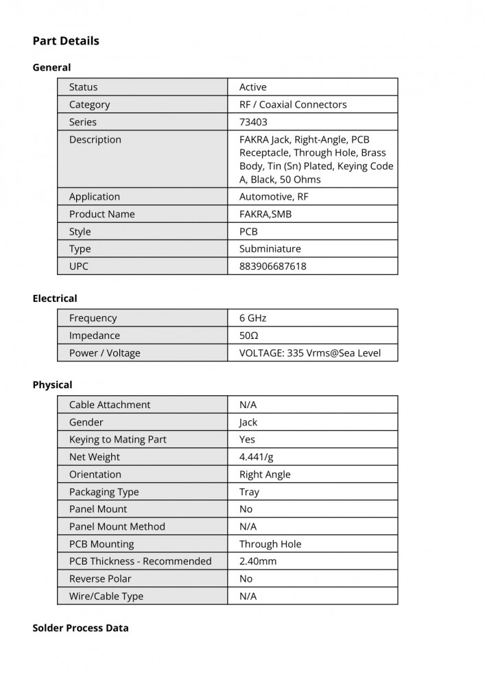 Technical document image 2 for MOLEX 734035110
