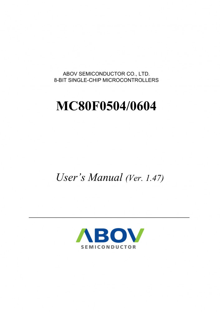 MC80F0604 manual page 1
