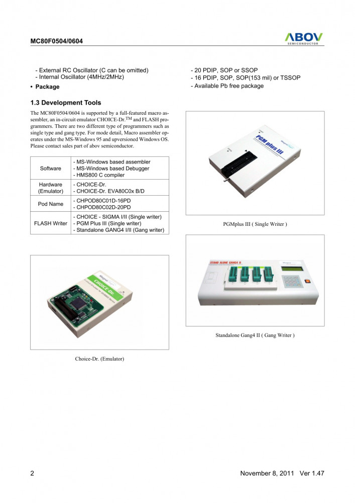 MC80F0604 manual page 8