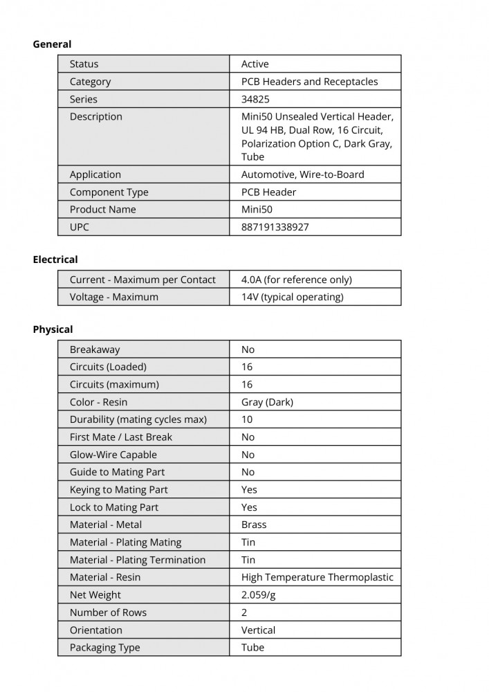 MOLEX Mini50 348259162 product document, page 2