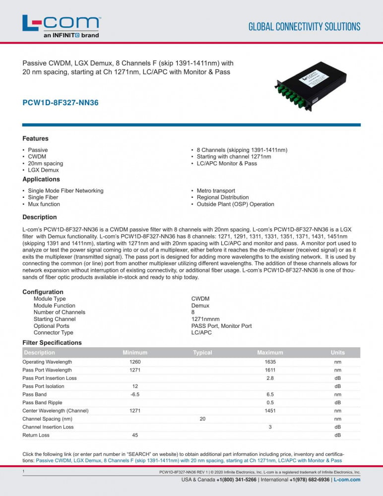 PCW1D-8F327-NN36 product documentation page 1