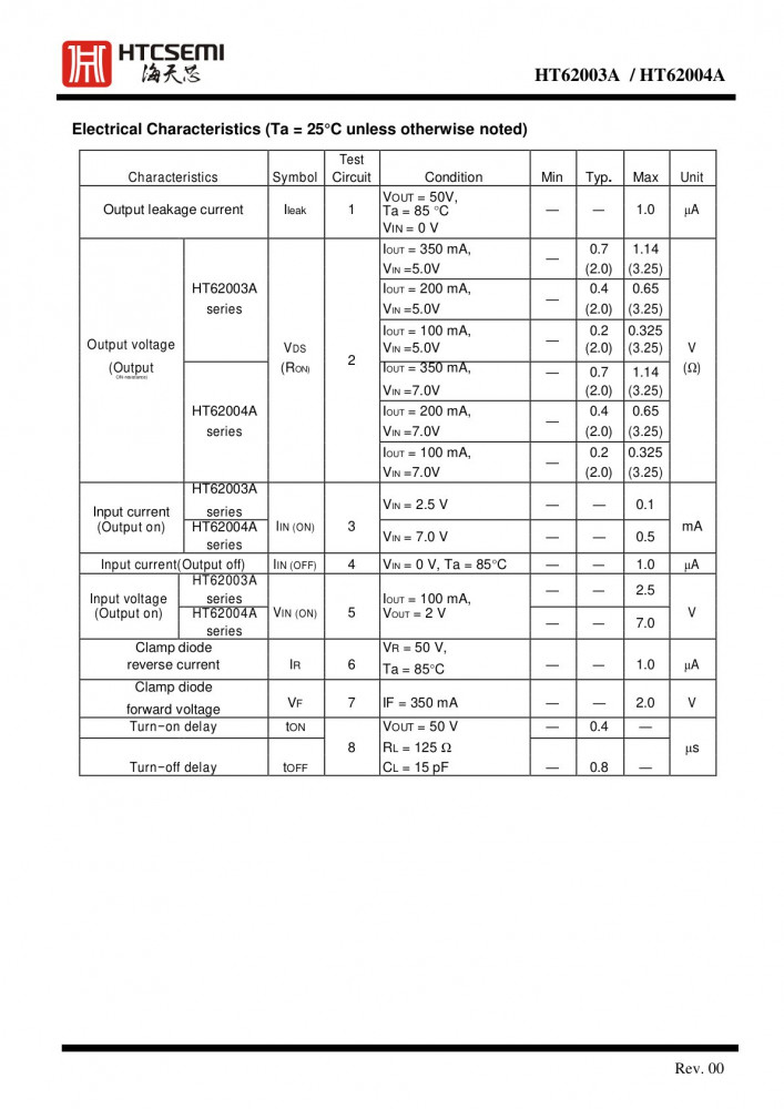 HT62003ARZ datasheet page 5
