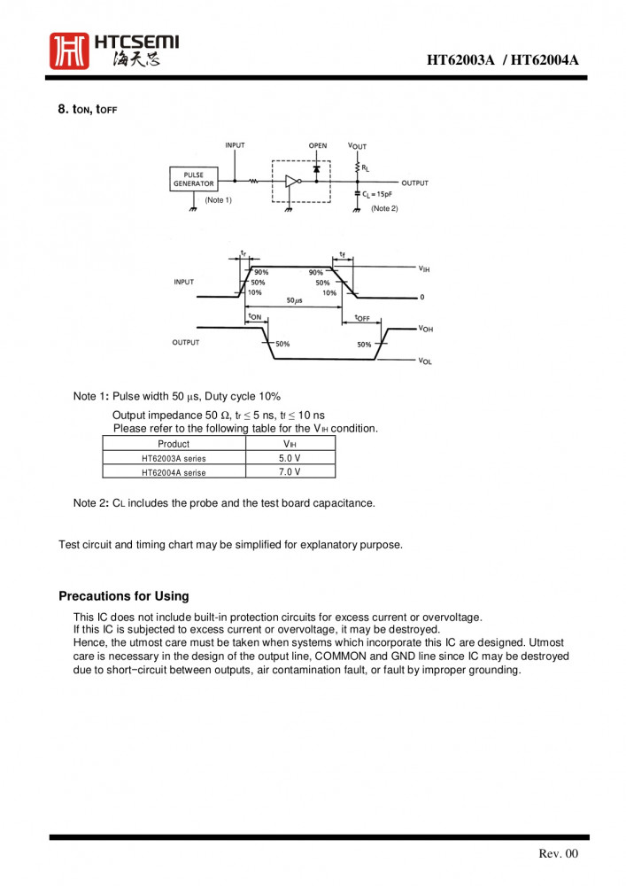 HT62003ARZ datasheet page 7