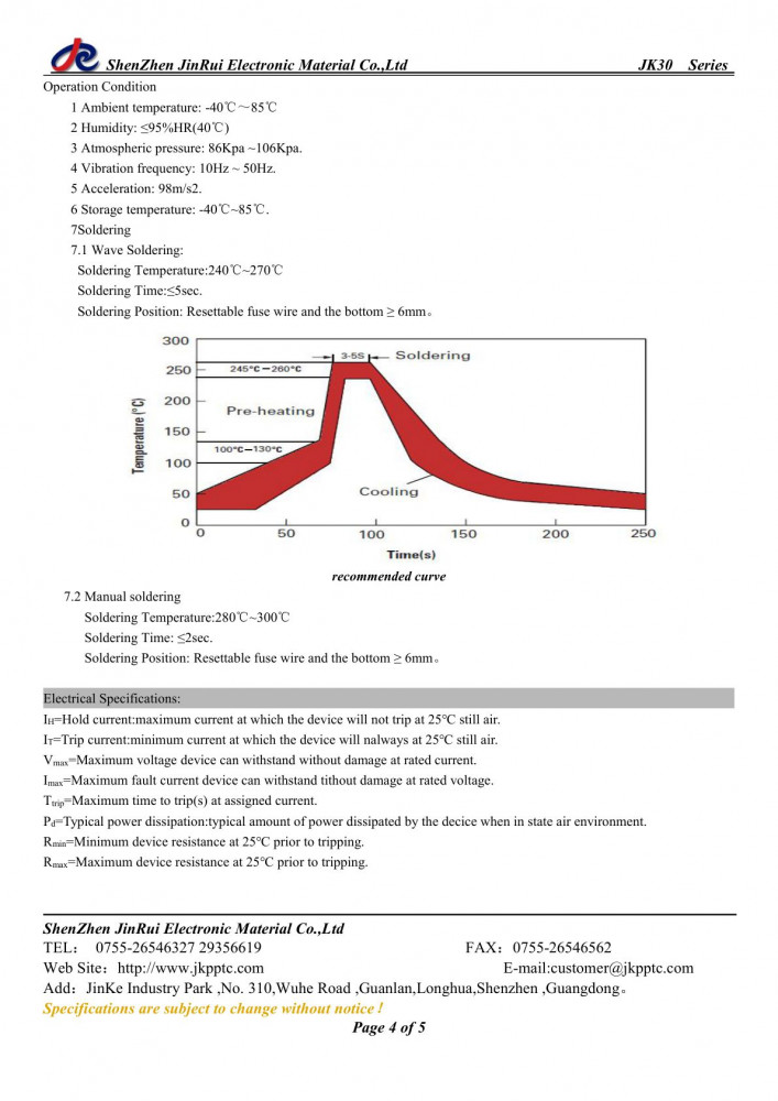 Jinrui JK30 Series datasheet page 4