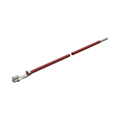 Pre-Crimped Lead Mini-SPOX Female-to-Pigtail, Tin (Sn) Plating, 150.00mm  Length, 24 AWG, Red for sale
