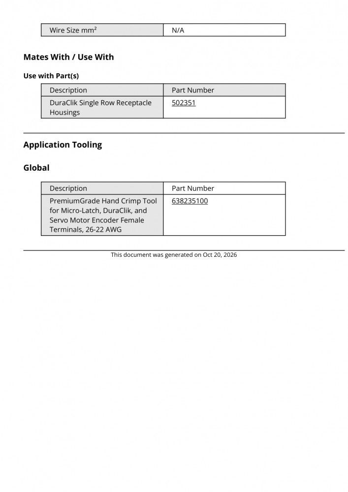 Technical document preview 3 for Molex 561618181