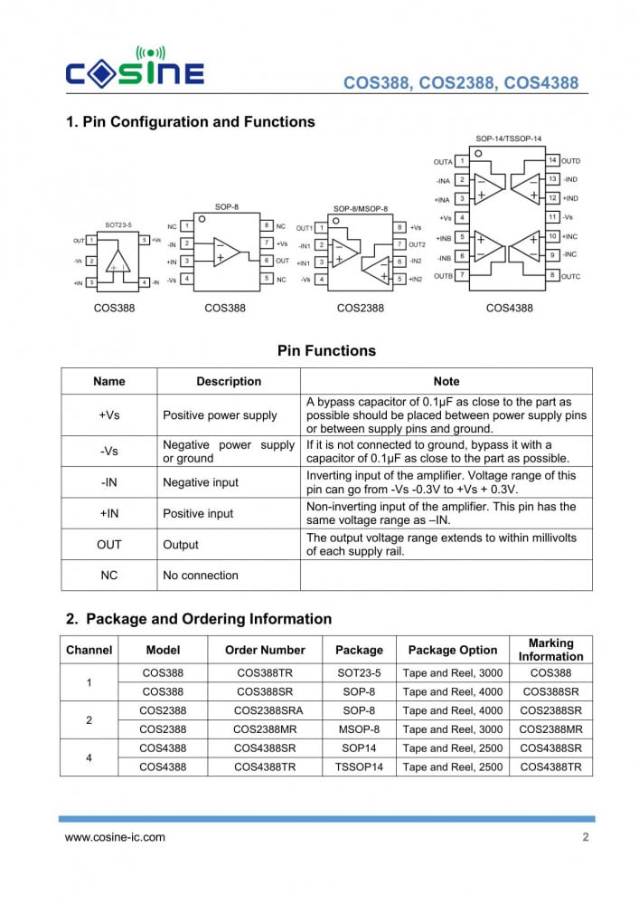 COS2388SRA datasheet page 2