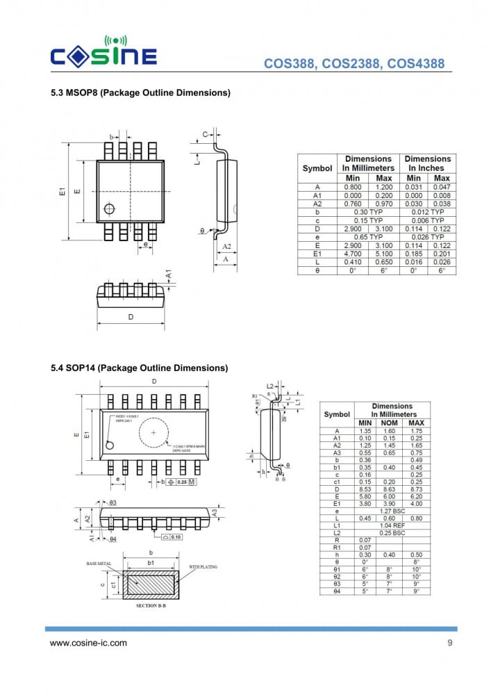 COS2388SRA datasheet page 9