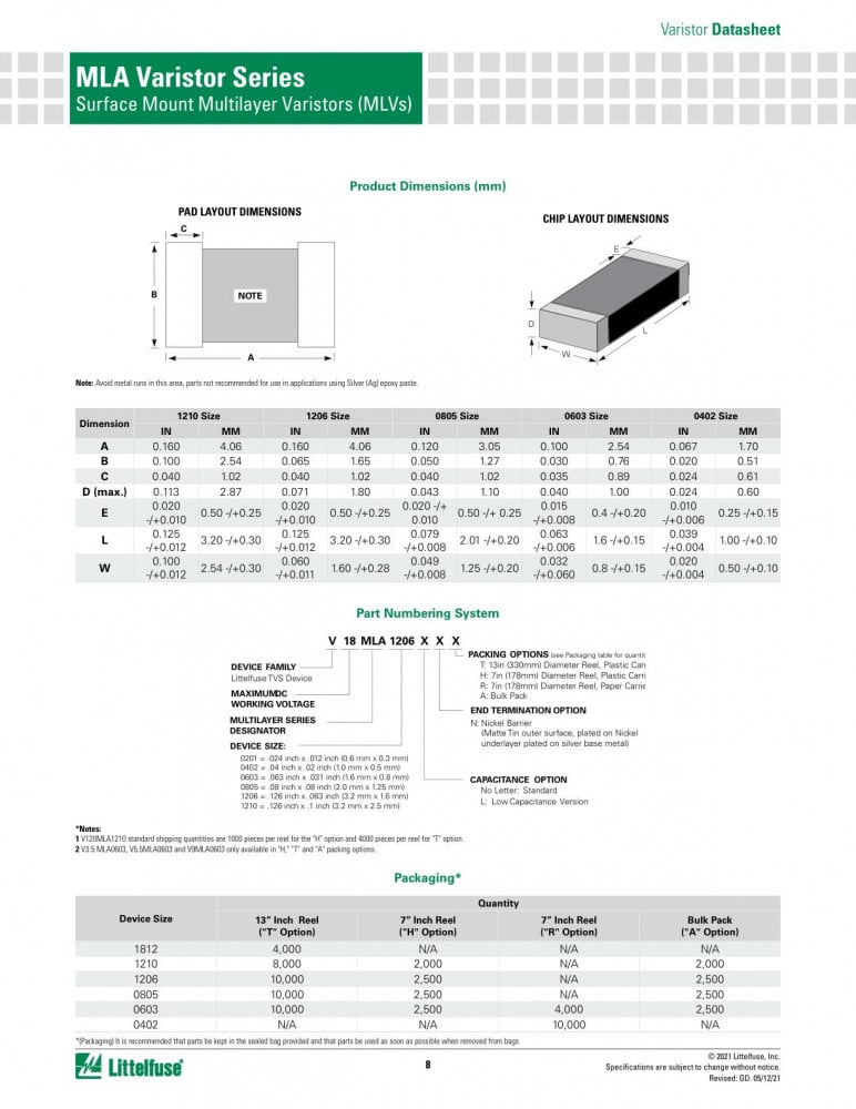 Littelfuse MLA datasheet page 8