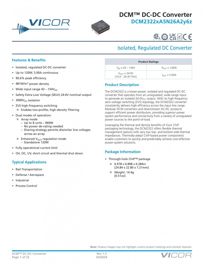 DCM2322 datasheet page 1