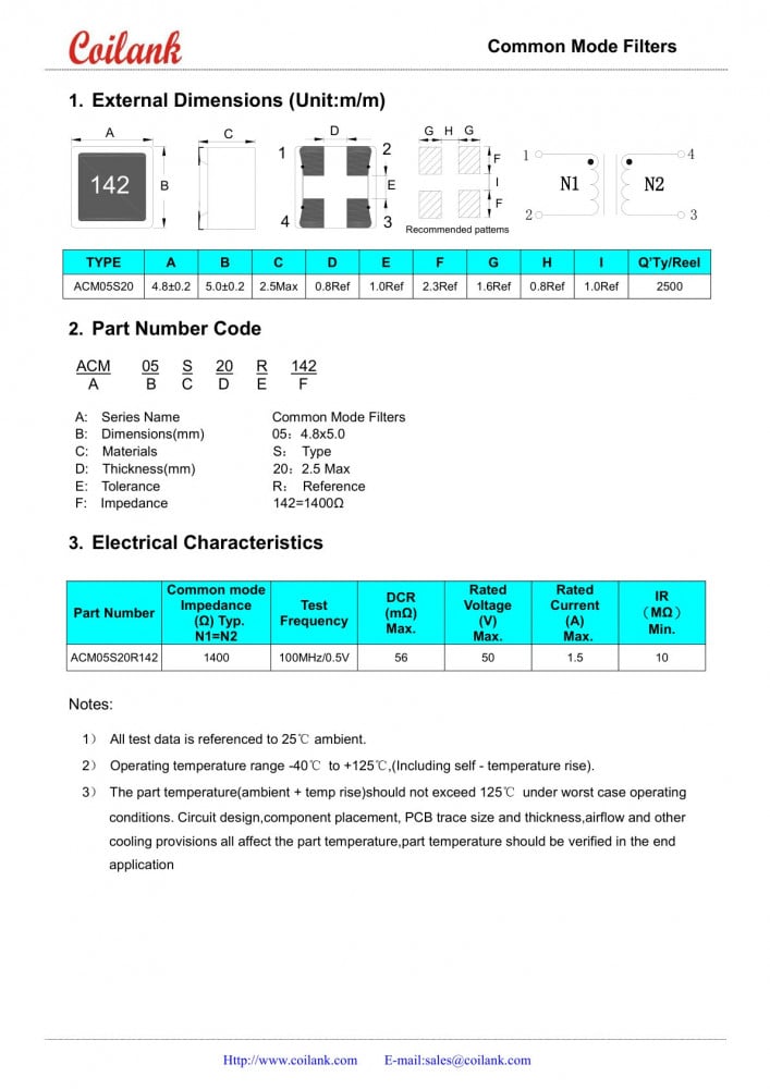 ACM05S20R142 technical document preview