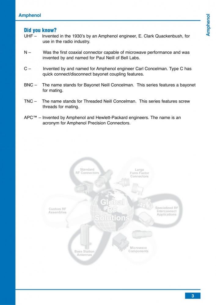 Amphenol RF catalogue page 4