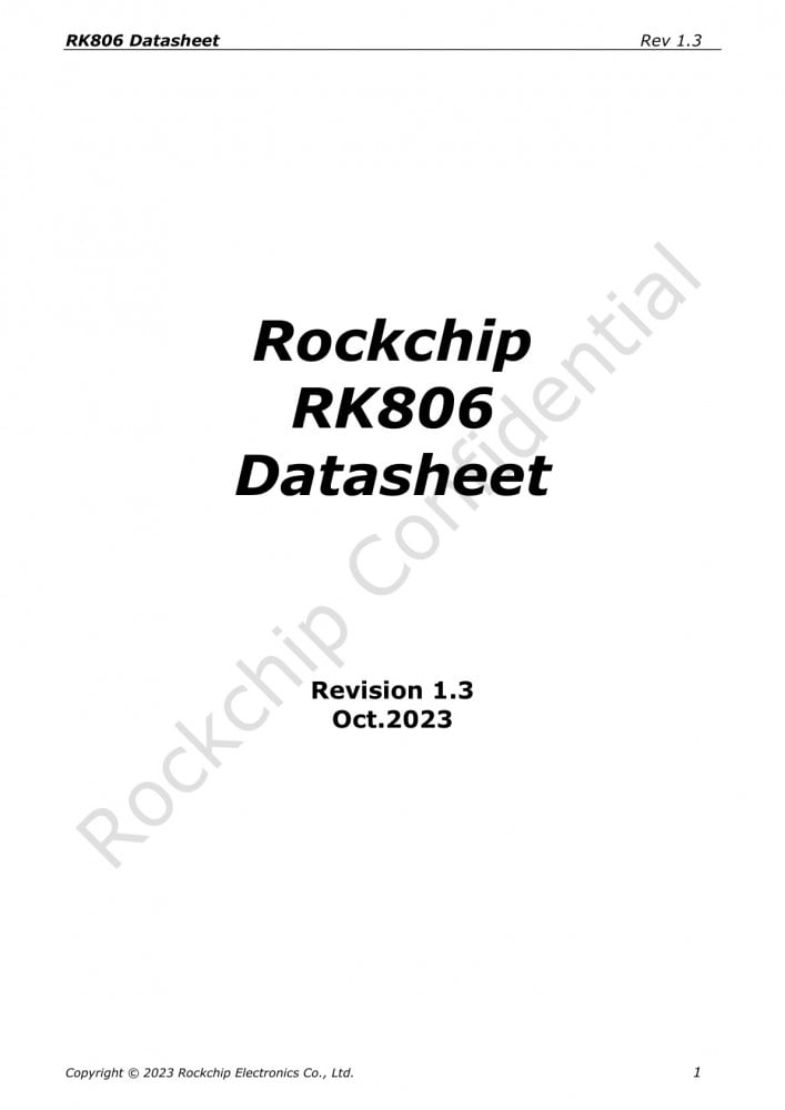 RK806 datasheet page 1