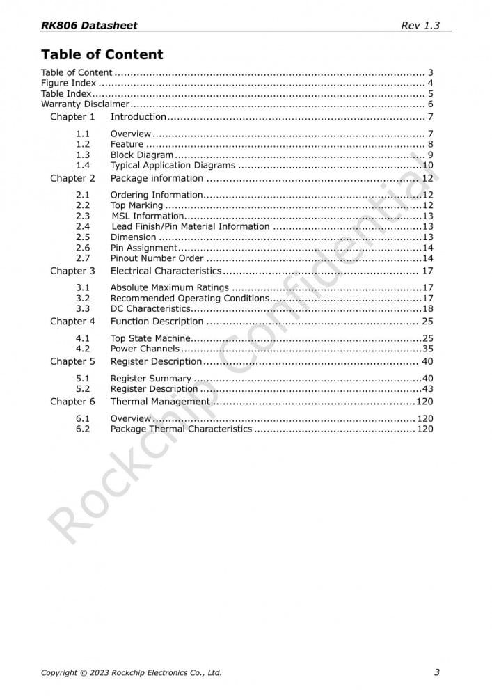 RK806 datasheet page 3