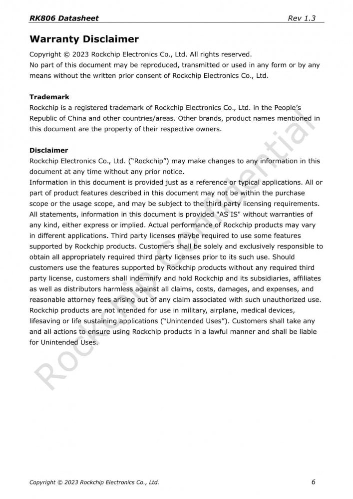 RK806 datasheet page 6
