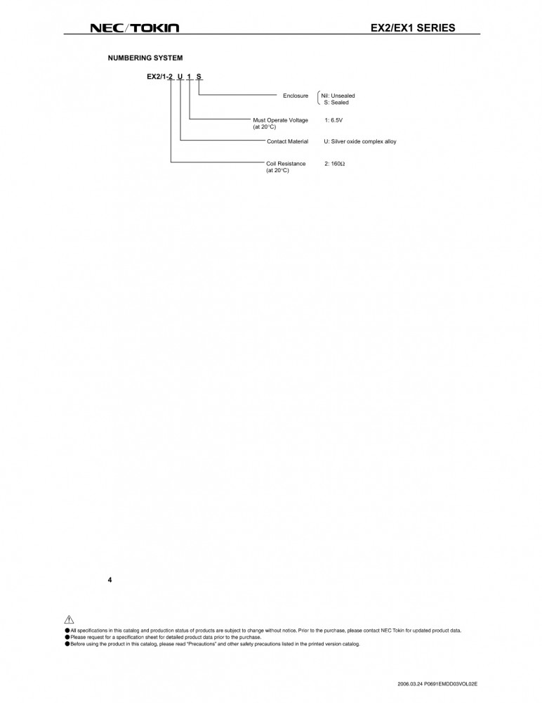 EX1 relay specifications