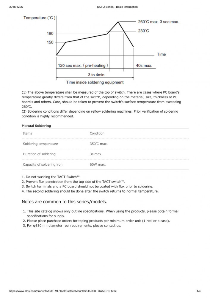 SKTQAAE010 soldering conditions