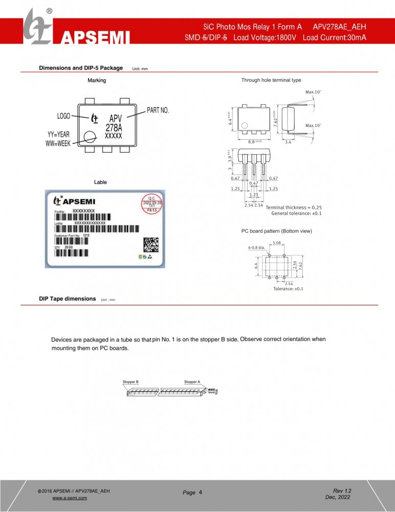 APV278AEH datasheet page 4