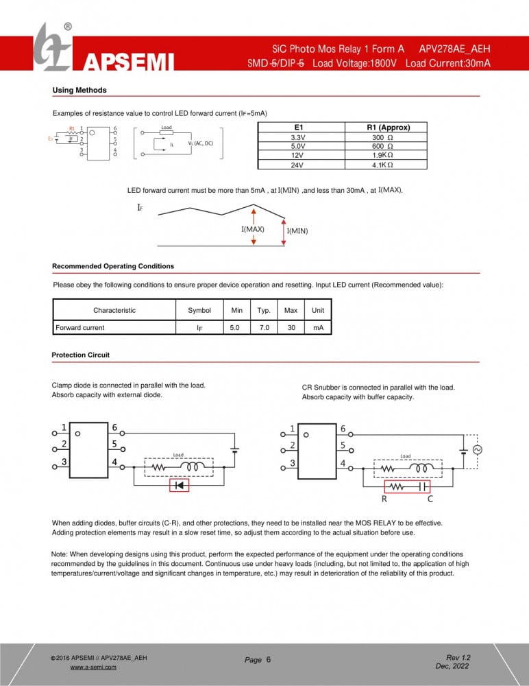 APV278AEH datasheet page 6