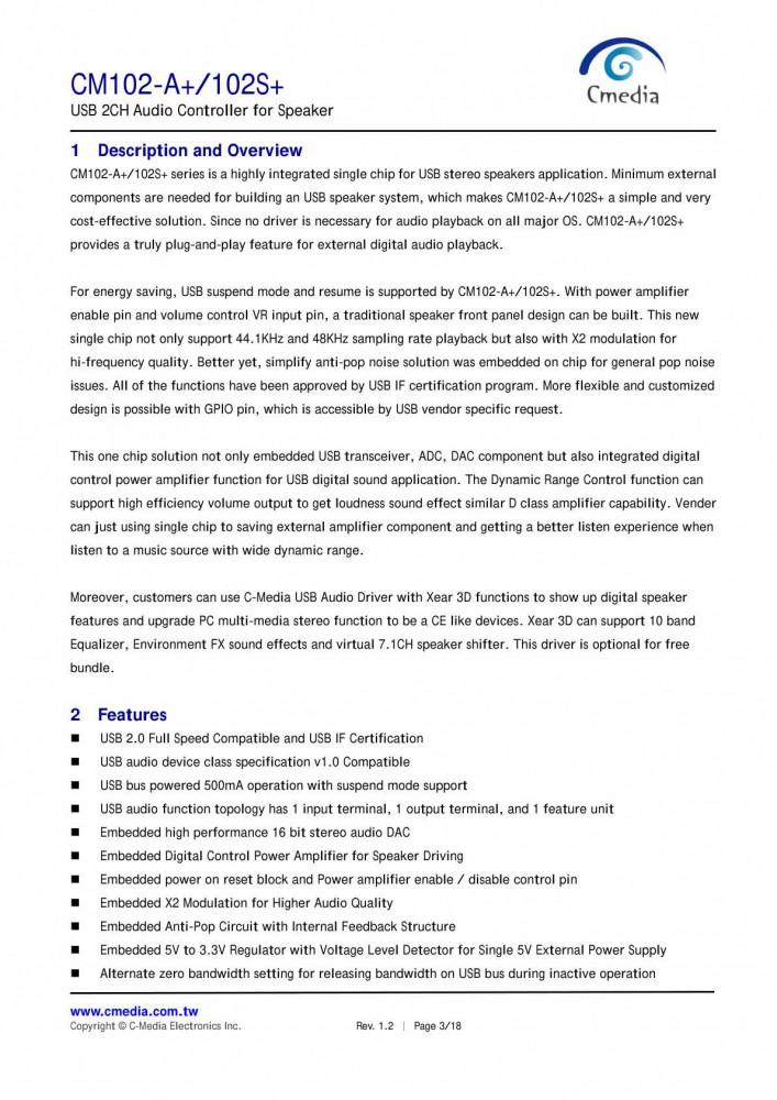 CM102S+ technical document page 3