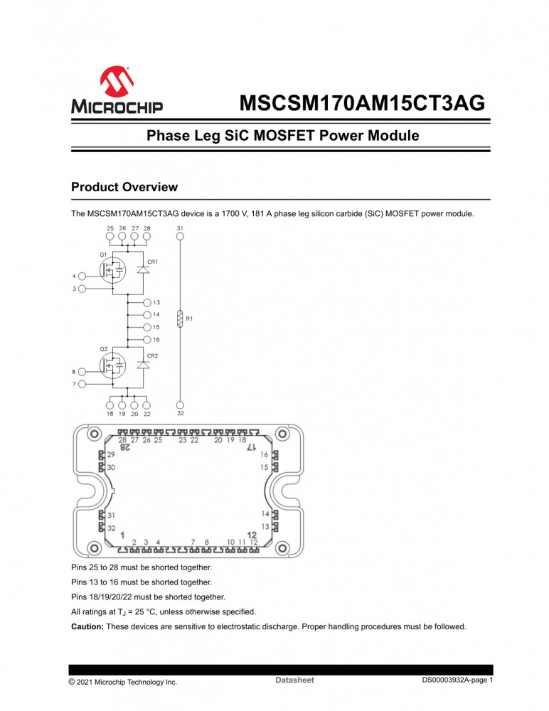 MSCSM170AM15CT3AG document page 1