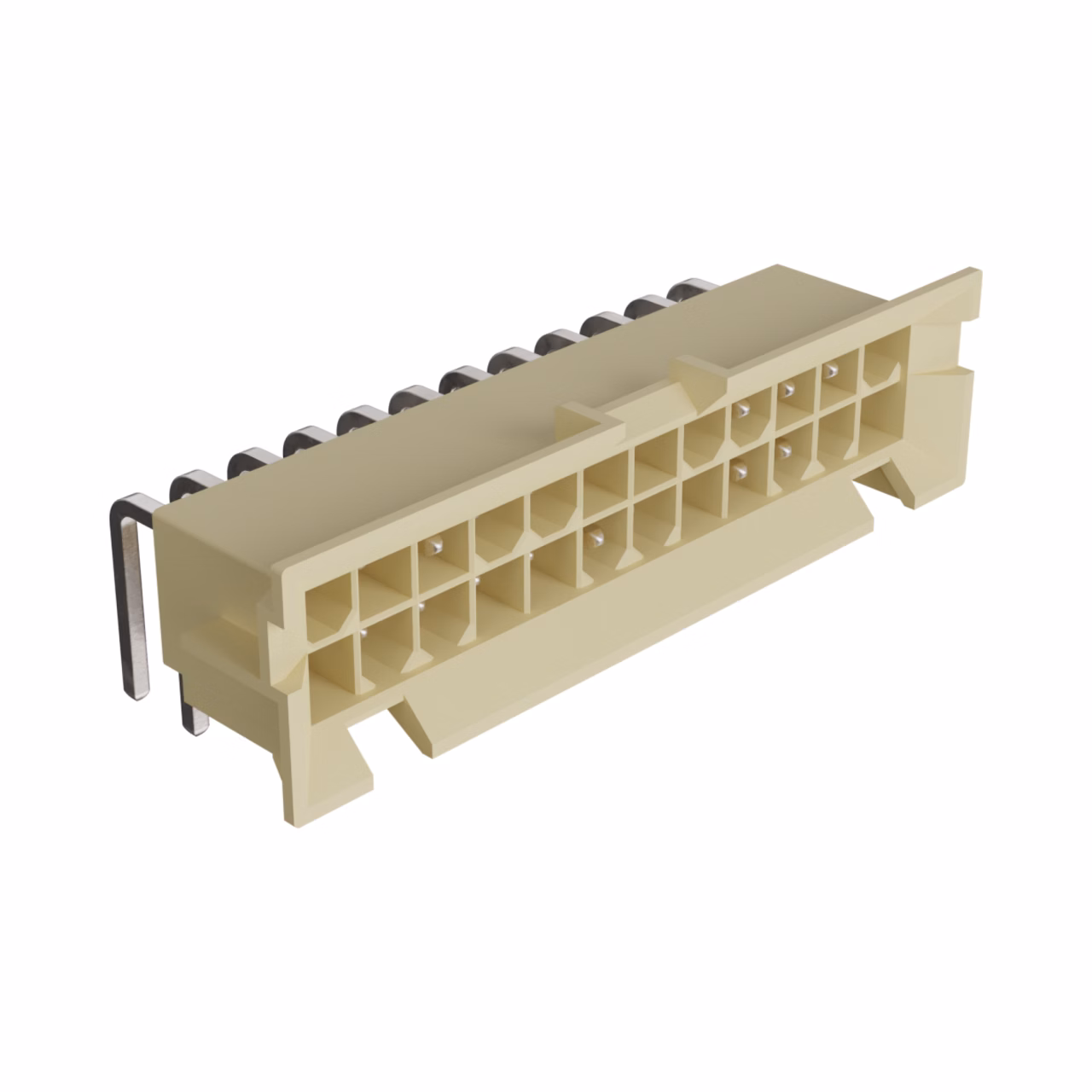 Mini-Fit BMI First Mate / Last Break Header, 4.20mm Pitch, Dual Row, Right-Angle, 24 Circuits, Nylon 6/6 UL 94V-0, Matte Tin (Sn) Plating