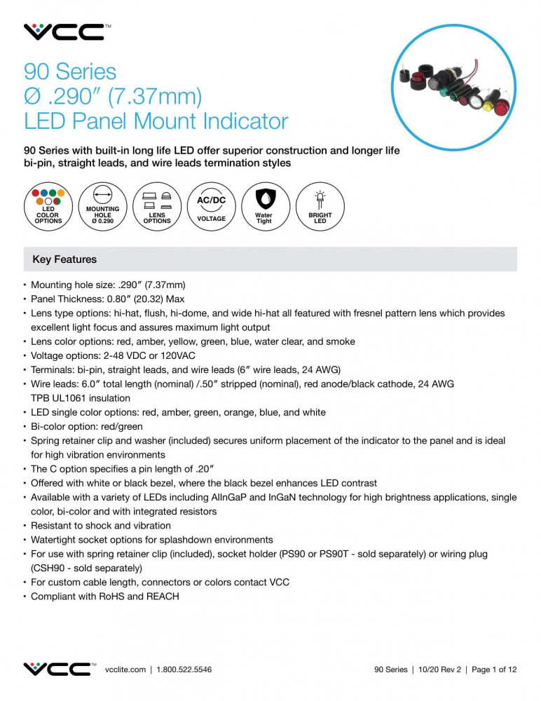 VCC 90 Series datasheet page 1