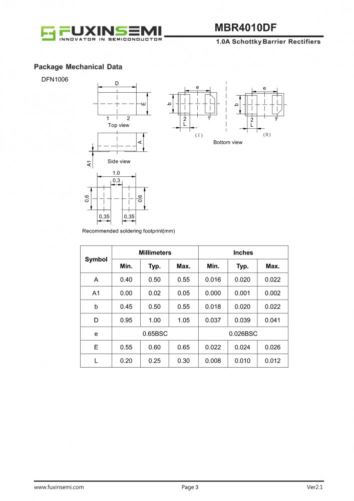MBR4010DF datasheet page 3
