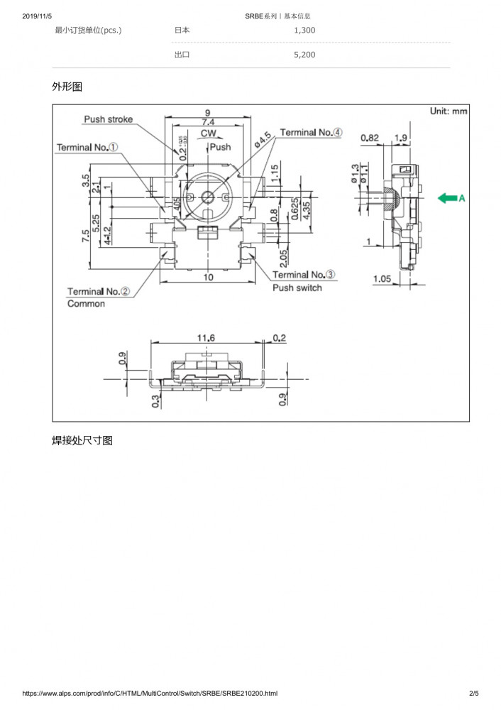 SRBE210200 technical document page 2