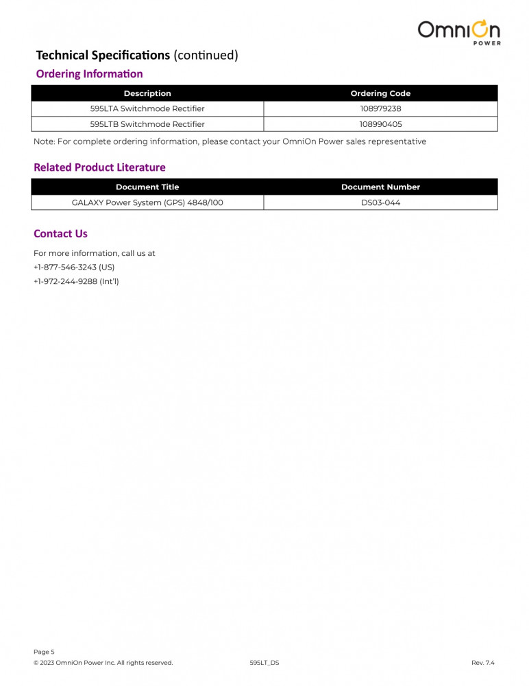 595LT Series document image, page 5