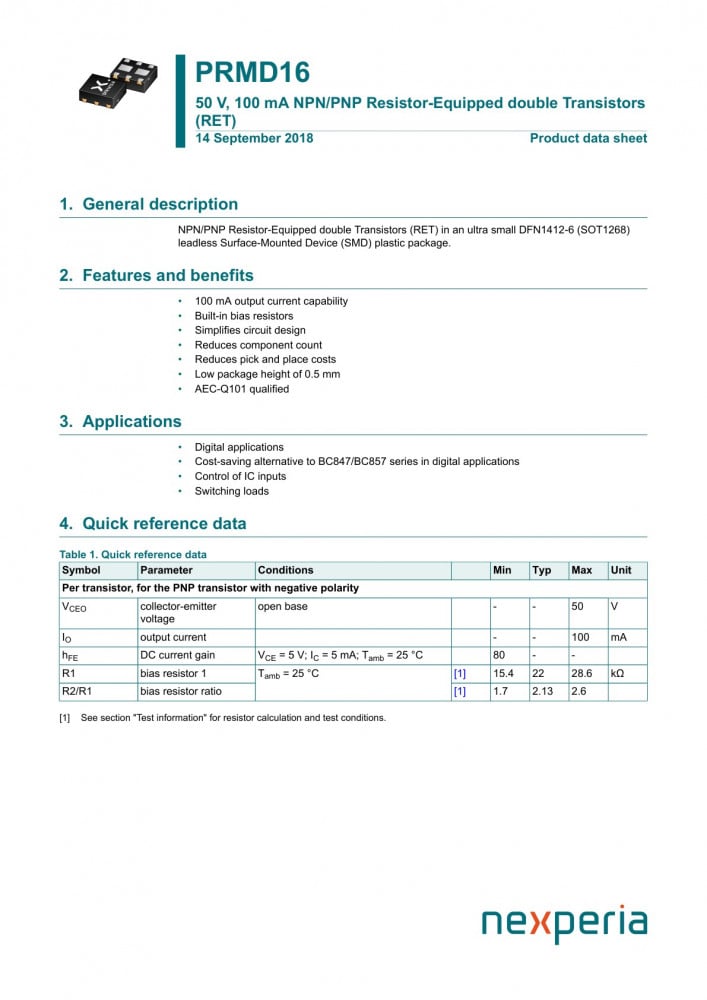 PRMD16Z datasheet page 1