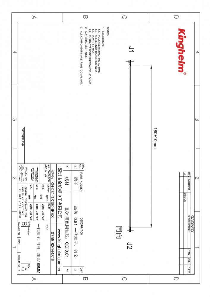 KH-081-TX180-IPEX technical drawing