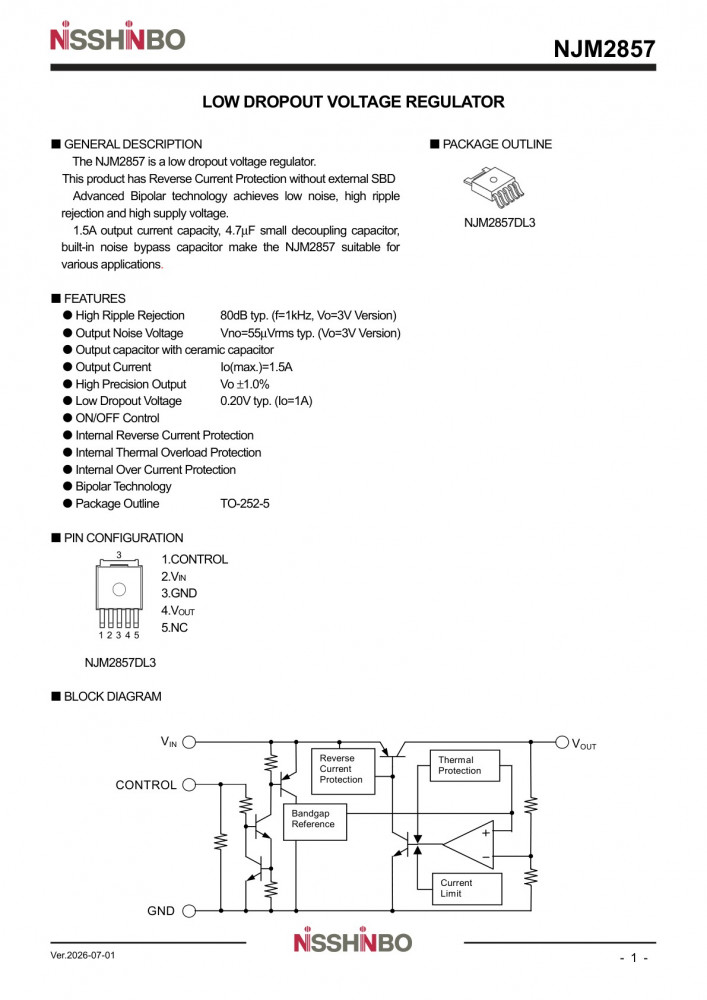 NJM2857 datasheet page 1