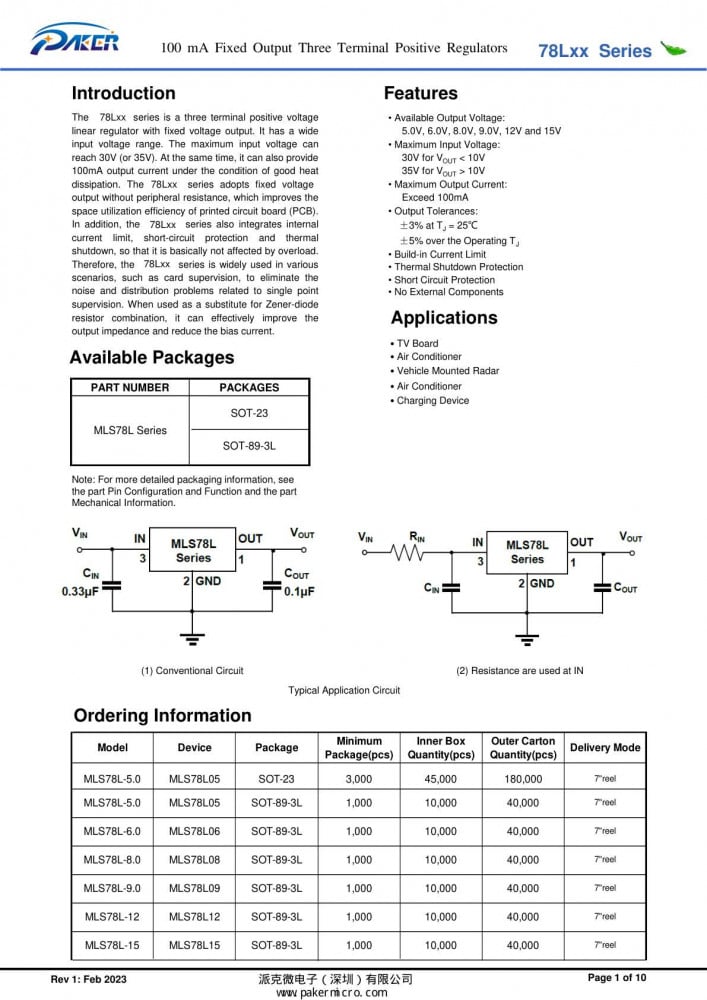 78L06 datasheet page 1