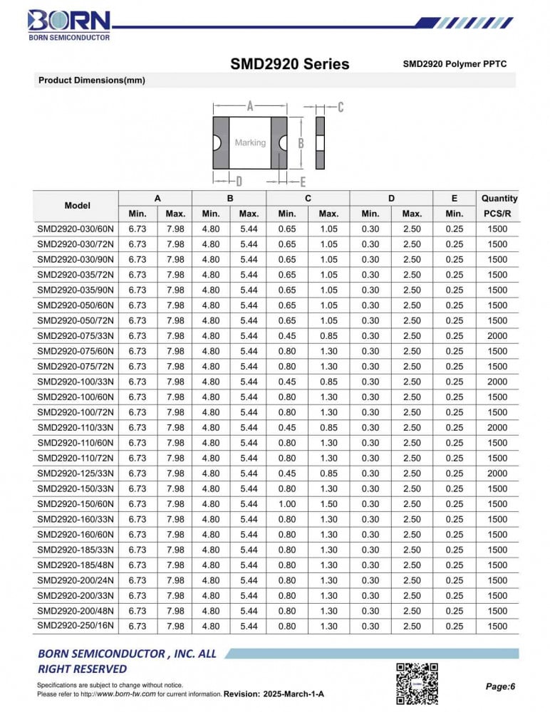 BORN SMD2920 datasheet page 6