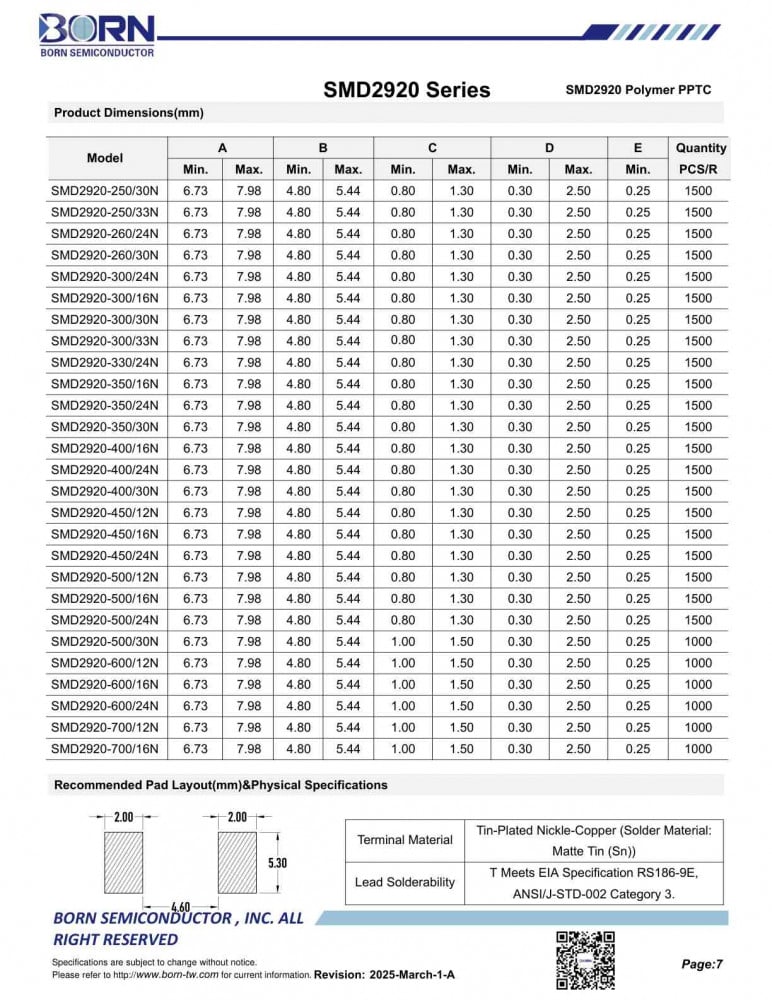 BORN SMD2920 datasheet page 7