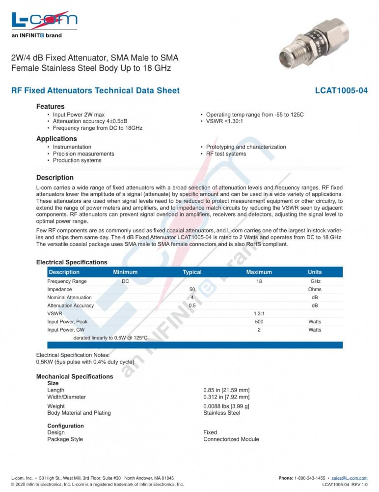 LCAT1005-04 datasheet page 1