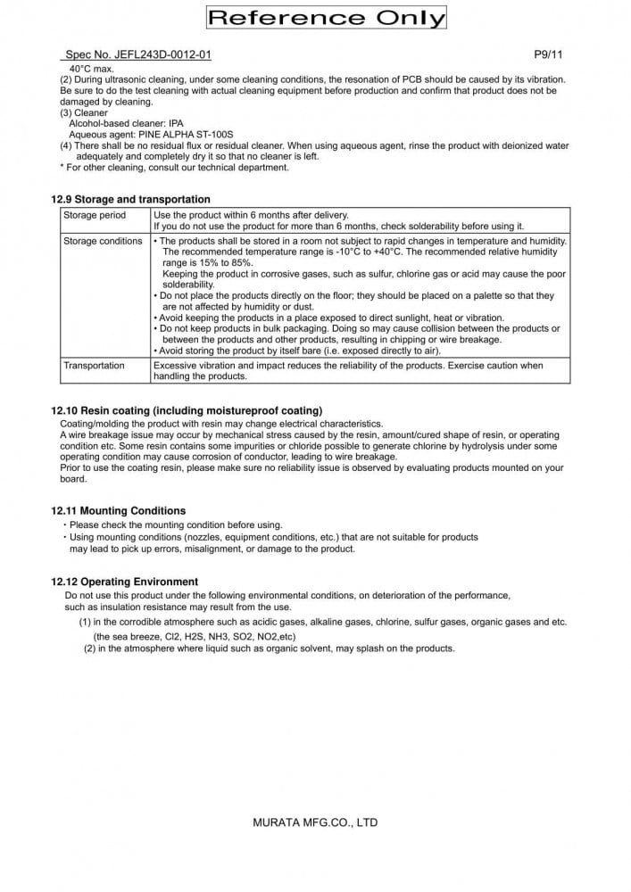 Murata specification page 9