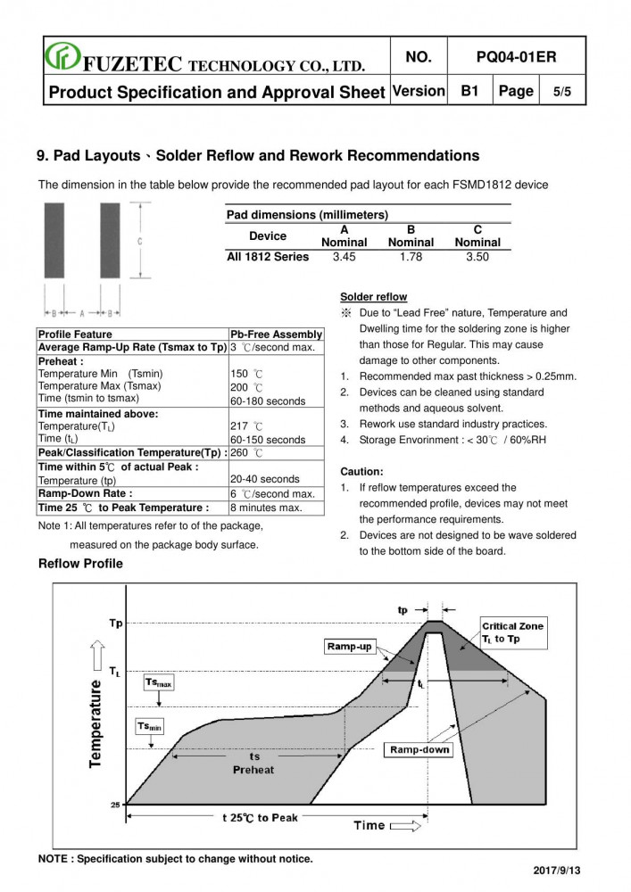 FUZETEC FSMD1812 specification sheet page 5