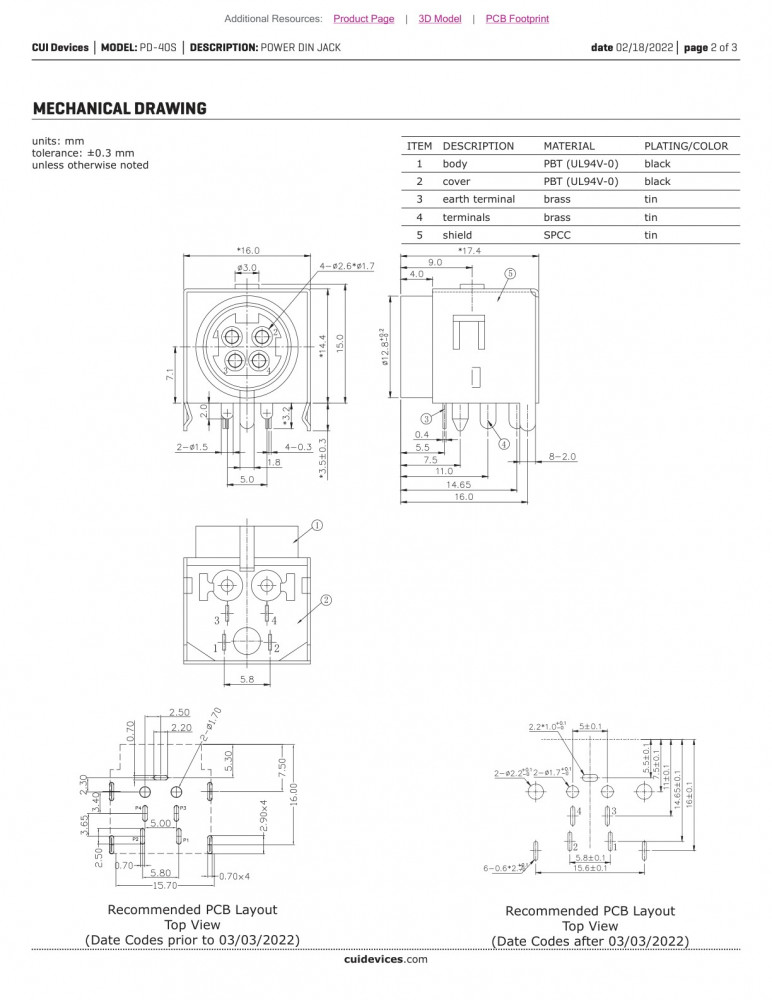 CUI PD-40S datasheet page 2